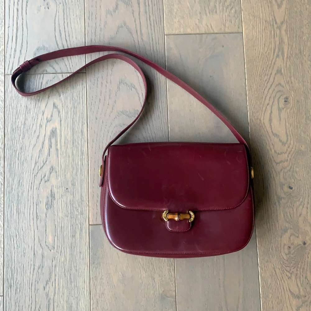 Vintage Gucci Maroon Saddle Bag - Gem
